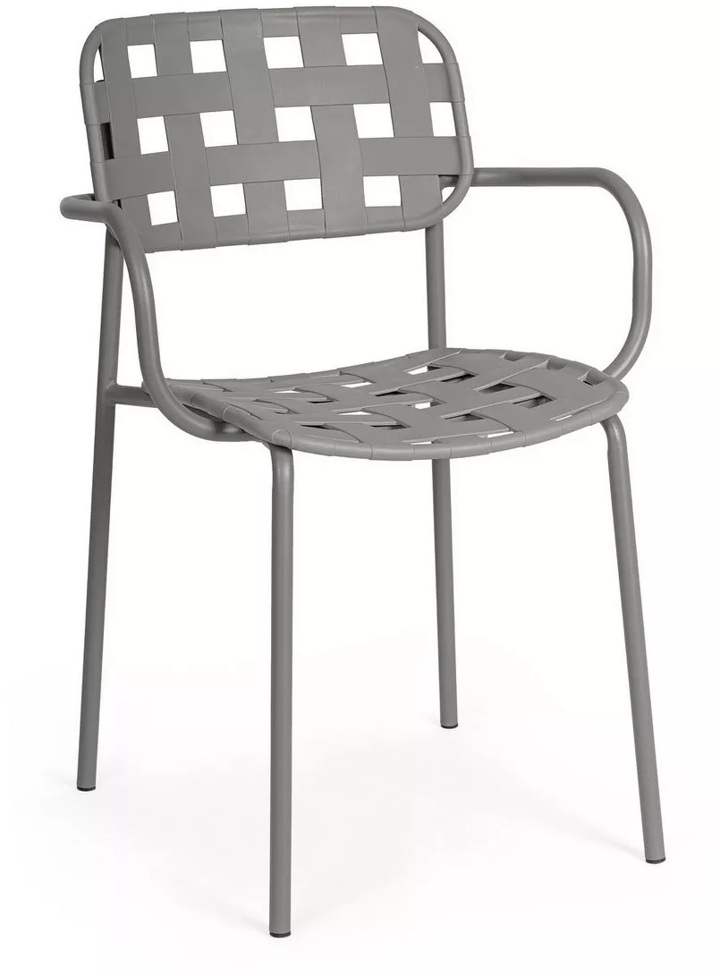 Set 4 scaune gradina otel gri Clover 52x54x80 cm 0650036 - cel.ro