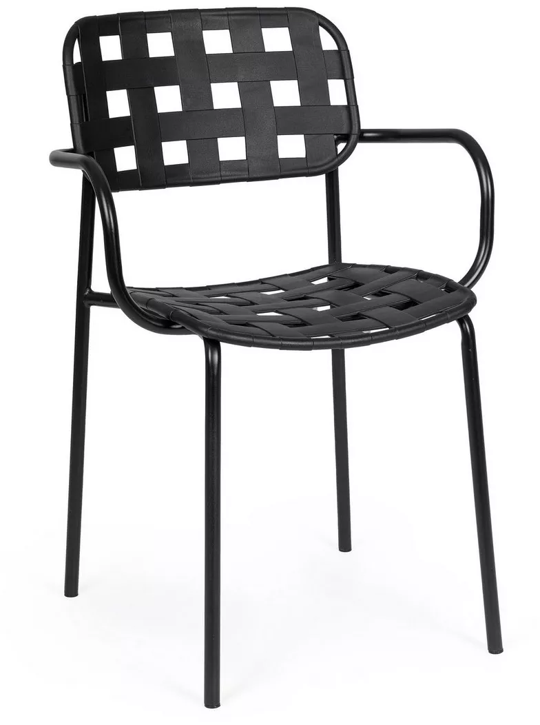 Set 4 scaune gradina otel negru Clover 52x54x80 cm 0650037 - cel.ro
