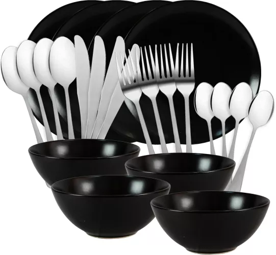 Descopera Eleganta la Masa cu Setul de 24 de Piese Negru Mat 5900_3070 ...