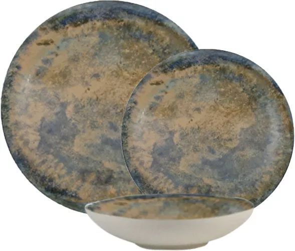 Set farfurii 18 piese 6 persoane set cu farfurie adanca- Ensemble ...