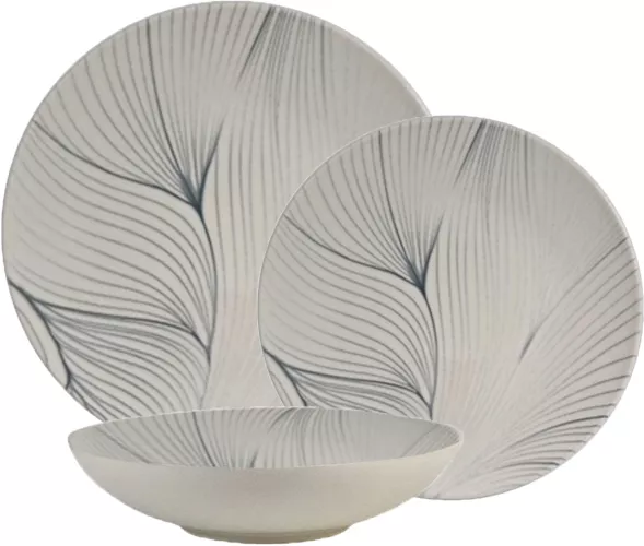 Set farfurii 18 piese 6 persoane set cu farfurie adanca- Ensemble ...