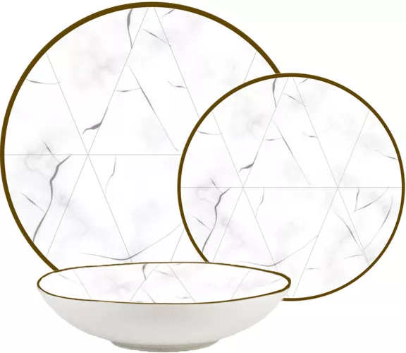 Set farfurii 18 piese 6 persoane set cu farfurie adanca- Ensemble ...