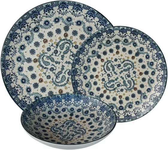 Set farfurii 12 piese 4 persoane set cu farfurie adanca-Ensemble ...
