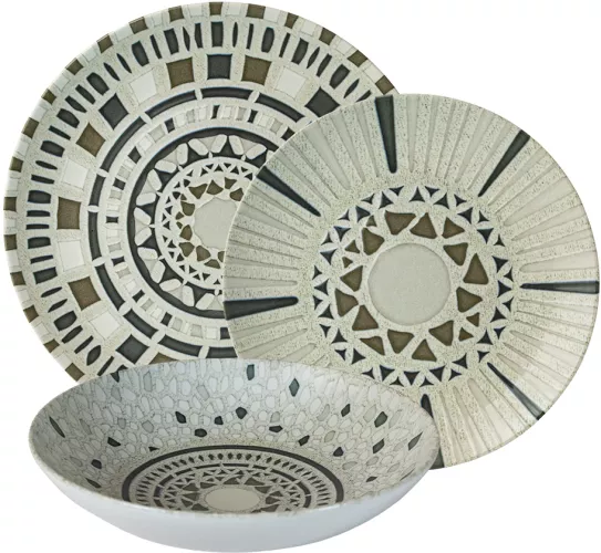 Set farfurii 12 piese 4 persoane set cu farfurie adanca-Ensemble Sogno ...