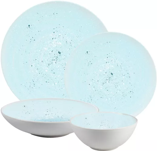 Set farfurii 24 piese 6 persoane - Ensemble Azure Spirale - Set Vesela ...