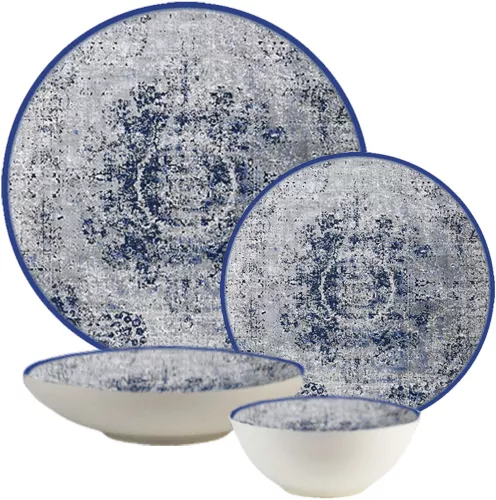 Set farfurii 20 piese 5 persoane -Ensemble Elegante Azzurro - Set ...