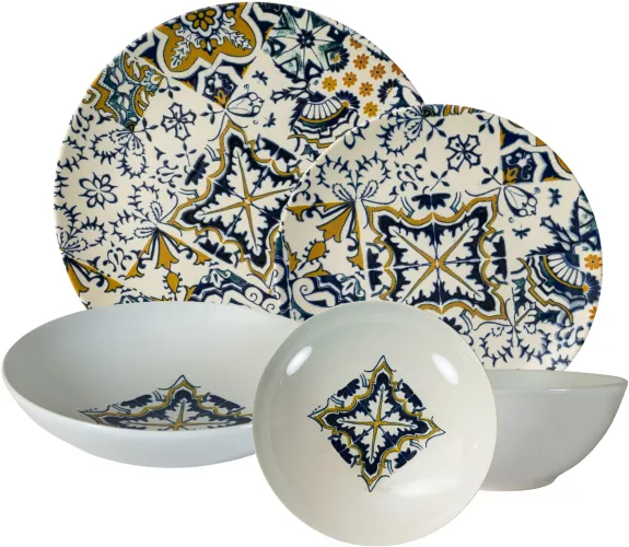 Set farfurii 16 piese 4 persoane-Ensemble Mosaico Lussuoso - Set Vesela ...