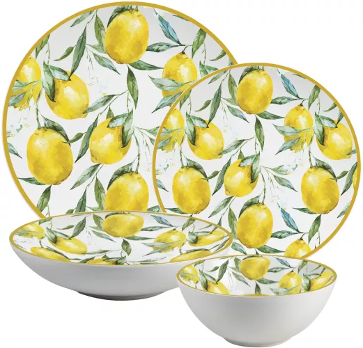 Set farfurii 20 piese 5 persoane - Set de Vesela Limone di Lusso - Set ...