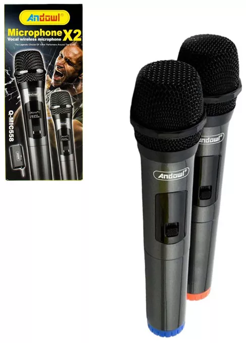 Set 2 microfoane profesionale wireless QMIC558 MRKT11871 - cel.ro