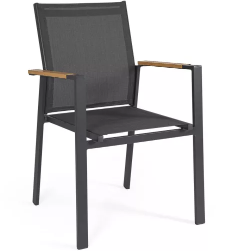 Set 4 scaune gradina aluminiu gri antracit Heta 56.5x57x87 cm 0664010 ...