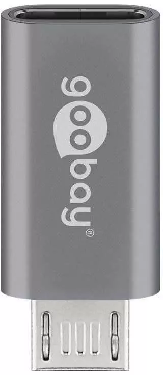 Adaptor USB Type C mama la micro USB 2.0 Tip B tata gri Goobay 55553