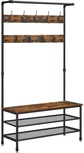 Cuier cu 2 rafturi pentru incaltaminte Artool banca pal otel maro ...