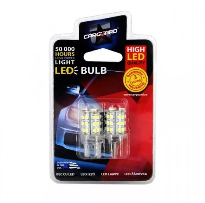 Set 2 becuri LED auto 12V 4W 255lm T20 pentru lumina de zi CLD021 ...