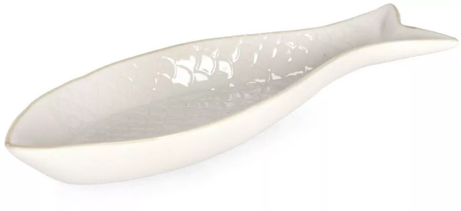Set 4 platouri portelan alb Fish 28x9.2x3.3 cm 0143399 - cel.ro