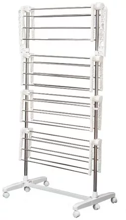 Uscator rufe cu rafturi reglabile si pliabile pe roti inox ABS cu 4 ...