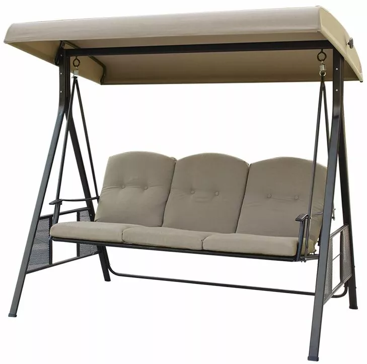 Balansoar gradina 3 locuri gri 201x125x180 cm Dubai 802058 - cel.ro