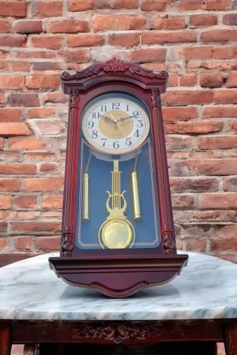 Ceas rustic de perete cu pendul 66 cm 4433 - cel.ro