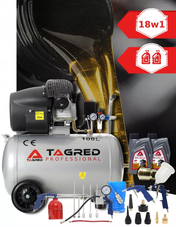 Compresor aer comprimat 100L 230V 3.5kw 530Lmin 8bar + kit scule - cel.ro