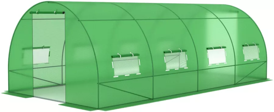 Solar Gradina 18 mp tip Sera pentru Legume Dimensiuni 6x3x2 m Folie Verde