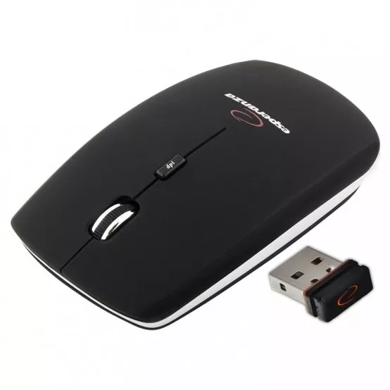 Mouse wireless optic 4D 1600dpi plat negru Saturn ESPERANZA em120k