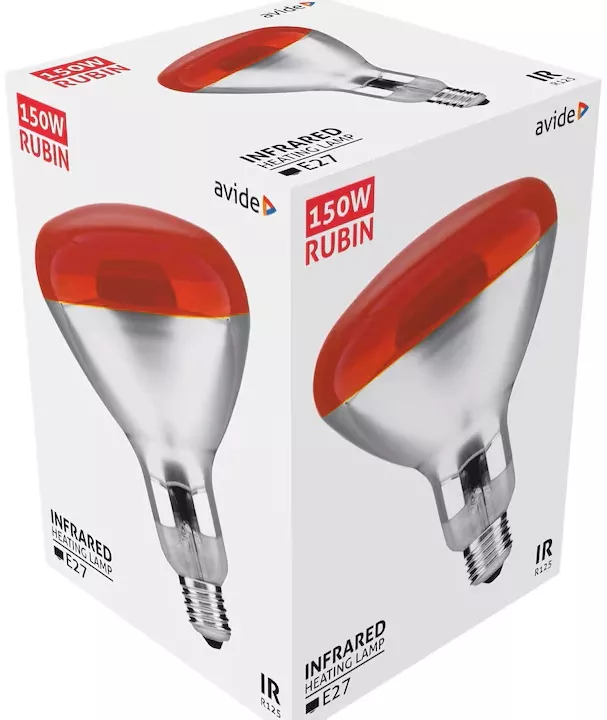 Bec infrarosu Avide Rubin E27 150W Rosu clasa energetica D ...