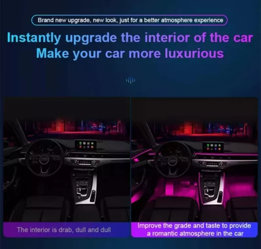 Lumini Ambientale LED interior RGB Acrilice 18 in 1 Fete usi Bord ...