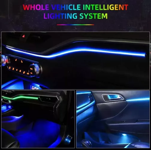 Lumini Ambientale LED interior RGB Acrilice 18 in 1 Fete usi Bord ...