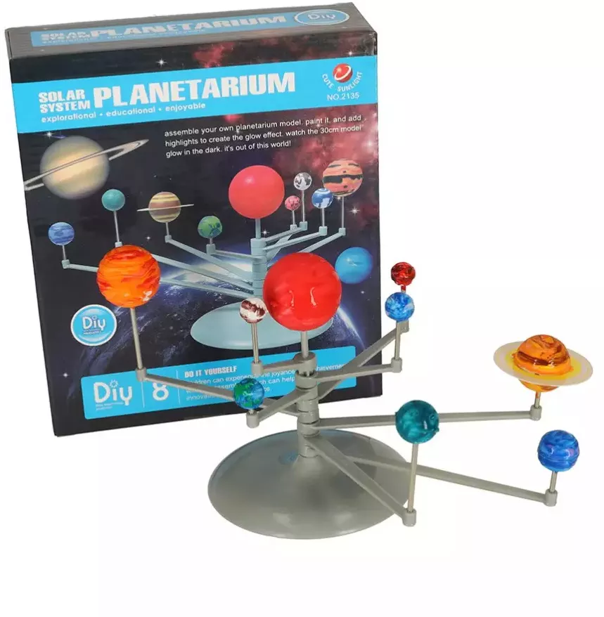 Joc educational sistem solar de colorat cu vopsea si pensula inclusa ...