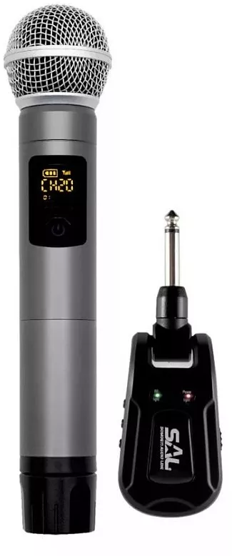 Microfon de mana profesional metalic wireless 40 m ecran digital MVN300 ...