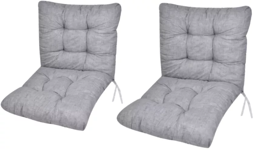 Set 2 Perne scaun exterior/interior cu spatar gri 100 x 50 x 12.5 cm ...