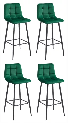 Set 4 Scaune Bar Simon Catifea Verde - cel.ro