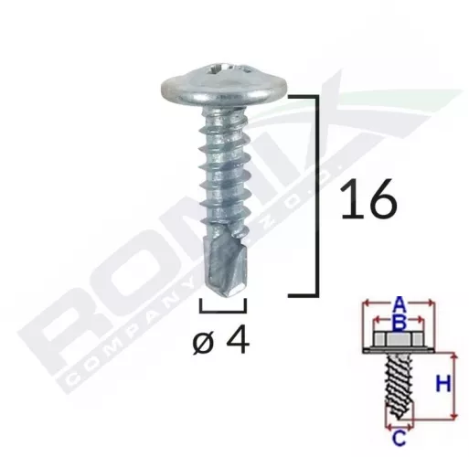 SURUB AUTOFORANT DIN ZINC 4.2X16 SET 100 BUC 62299 - cel.ro