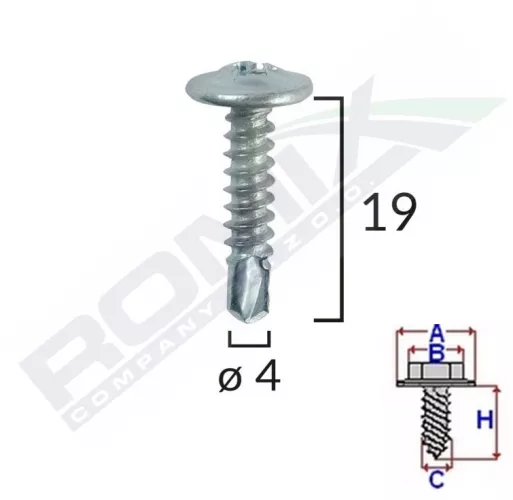SURUB AUTOFORANT DIN ZINC 4.2X19 SET 100 BUC 62300 - cel.ro
