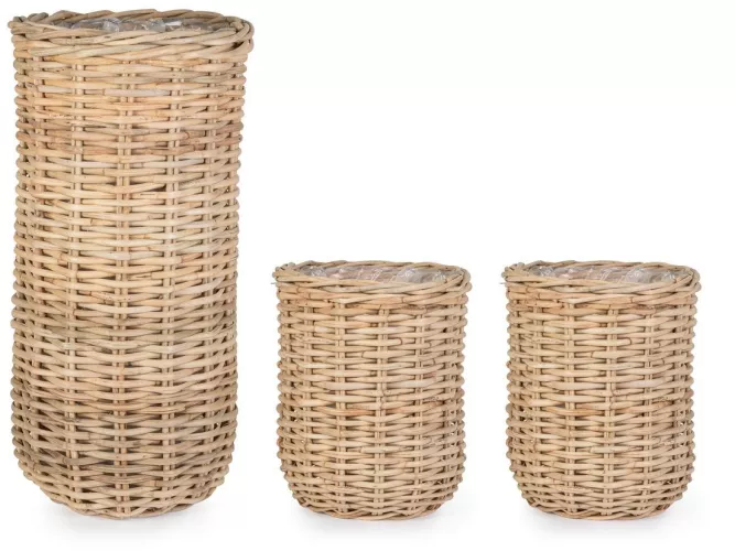 Set 3 cosuri ratan natur Jefri 2x 45x50 cm 60x110 cm 0380935 - cel.ro