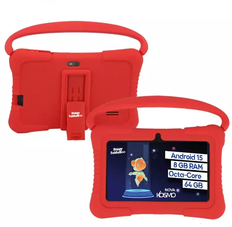 Tableta copii SMART TabbyBoo Kosmo NOVA 2025 rosu ecran 7 inch IPS 1000 ...