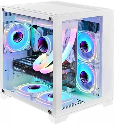 Carcasa Acvariu Gaming 1stPLAYER MV5 ARGB Cube Tower M-ATX/ ITX ...