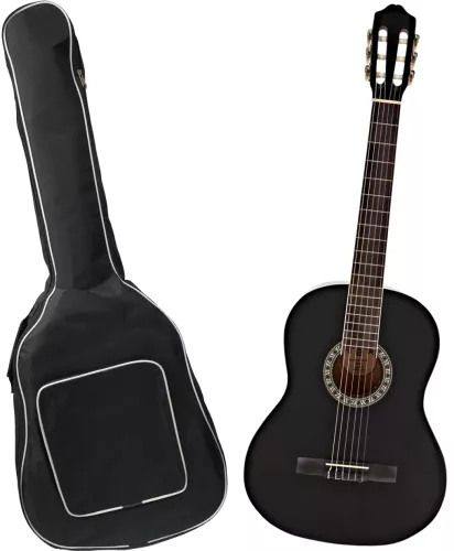 Chitara clasica din lemn IdeallStore® Black Raven 104 cm model clasic negru - cel.ro