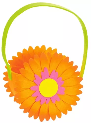 Cosulet decorativ pentru Paste din fetru model floricica portocalie 14 ...
