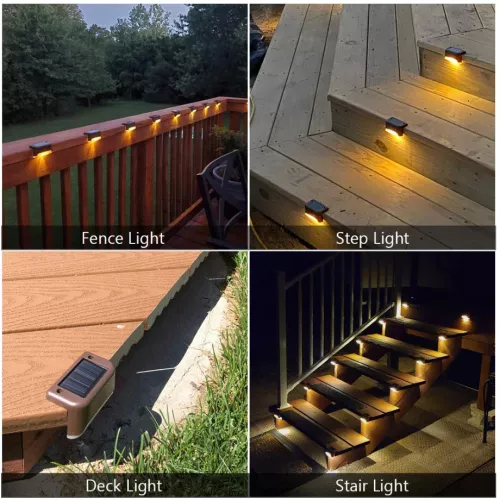 Set 24 lumini solare pentru gard ABS Panou Solar Incorporat Lumini de ...