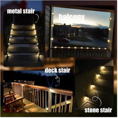 Set 4 lumini solare pentru gard ABS Panou Solar Incorporat Lumini de ...