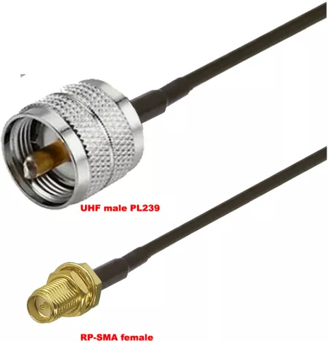 Cablu adaptor RF pigtail RPSMA female UHF male PL239 15cm pentru ...