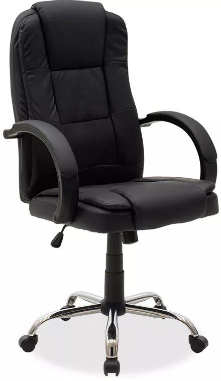 Scaun Directorial Piele Ecologica Craig Negru 015-000055 - cel.ro