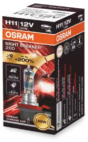 Bec 12V H11 55 W Night Breaker +200 Osram 77466 - cel.ro