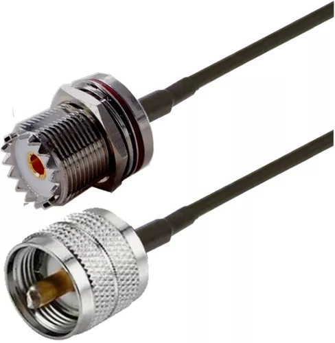 Cablu coaxial RF pigtail UHF female UHF male 3m pentru prelungire cablu ...