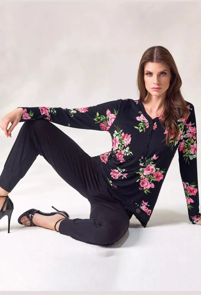 Pijama dama Lormar 652577 Negru S INTL dihx_953240982 - cel.ro