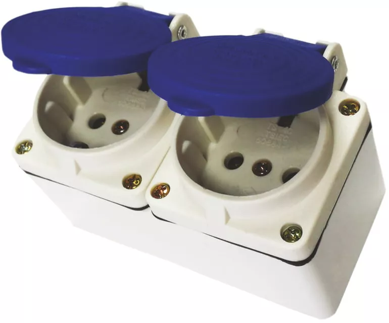 Priza Tenpo dubla cu capac 220V 84837 - cel.ro