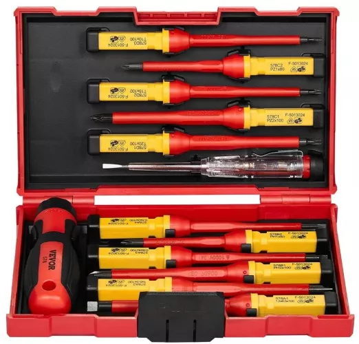 Set 12 surubelnite cu maner interschimbabil 1000 V VDE/GS Crom Vanadiu ...