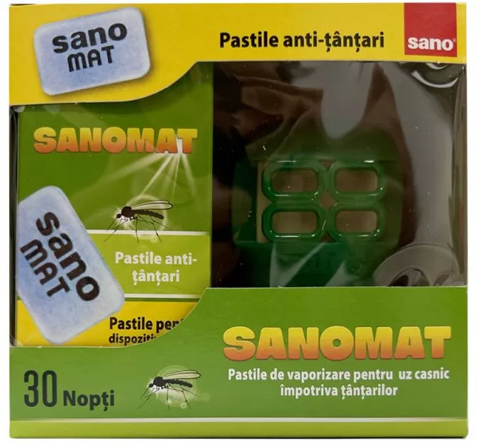 Aparat electric SanoMat cu 30 pastile impotriva tantarilor yu35 ...