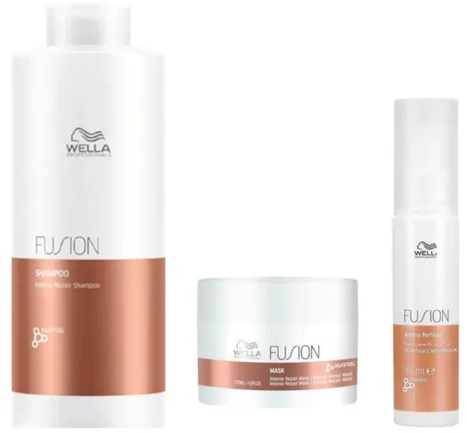 Set Wella Fusion Sampon 1000ml + Masca tratament 500ml + Tratament 70 ...