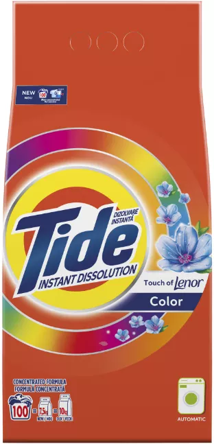 Detergent de rufe pudra Tide Touch of Lenor Color 7.5 kg 100 spalari ...